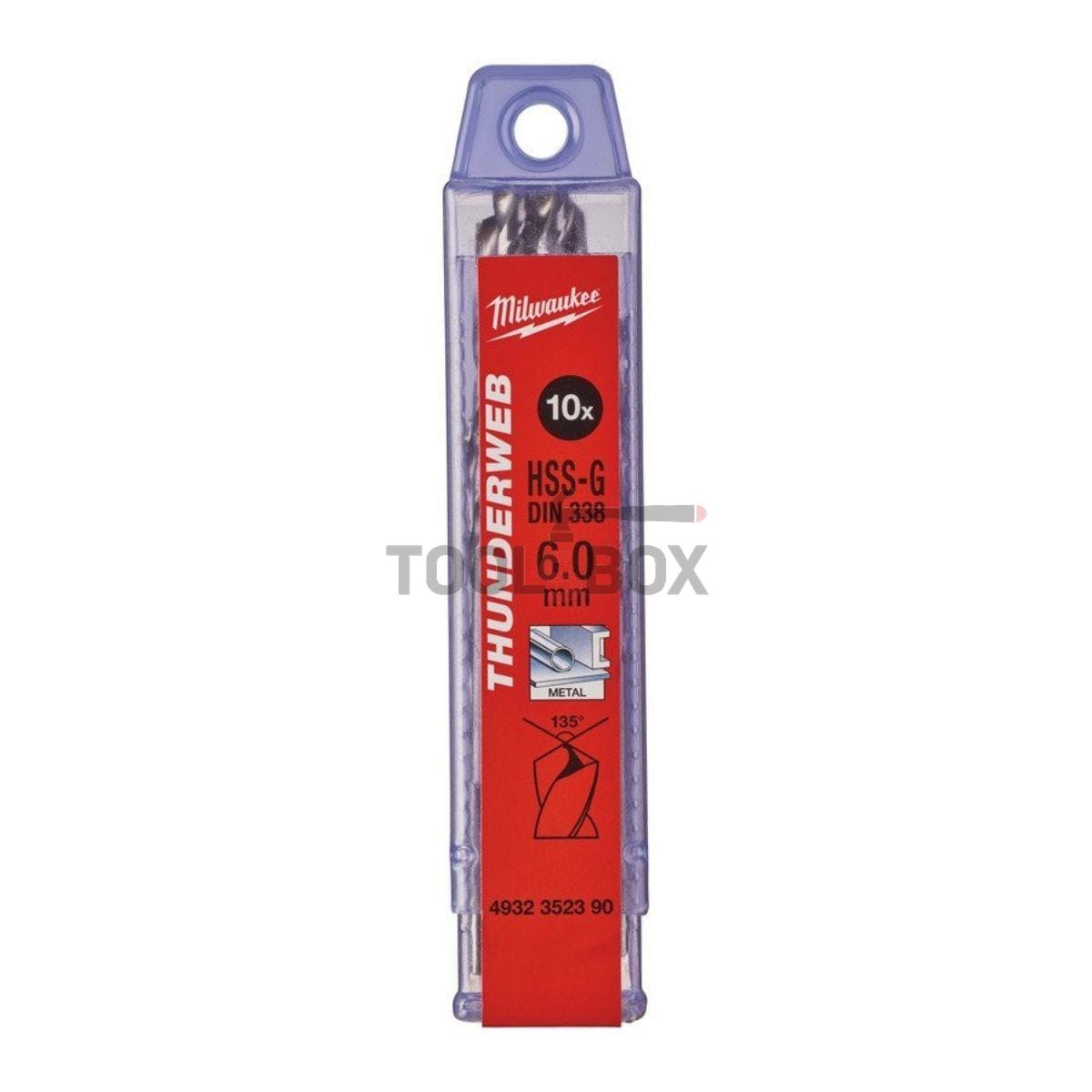 Свредло за метал Milwaukee, HSSG, Thunderweb D338, 6х57mm, 10бр.
